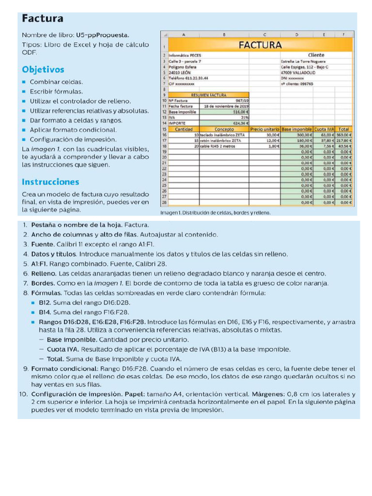 Ejercicio Factura | PDF
