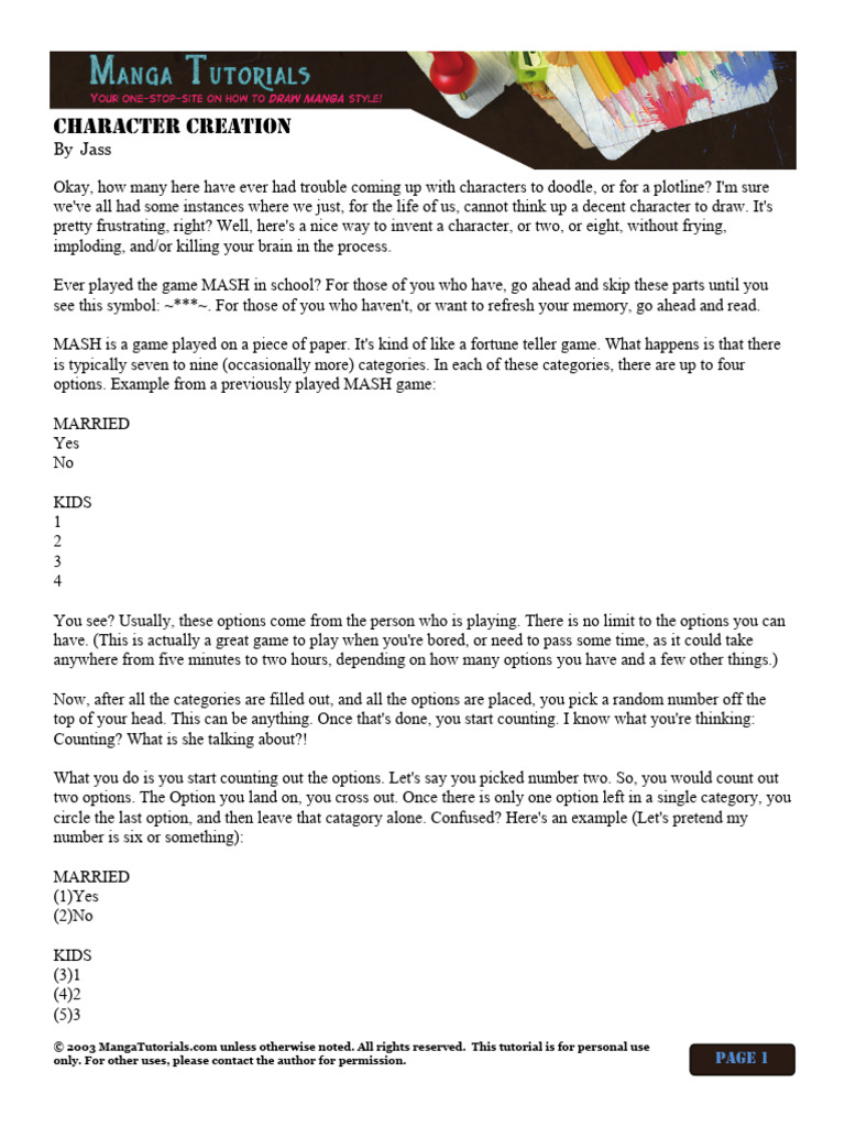 010 Character Creation | PDF