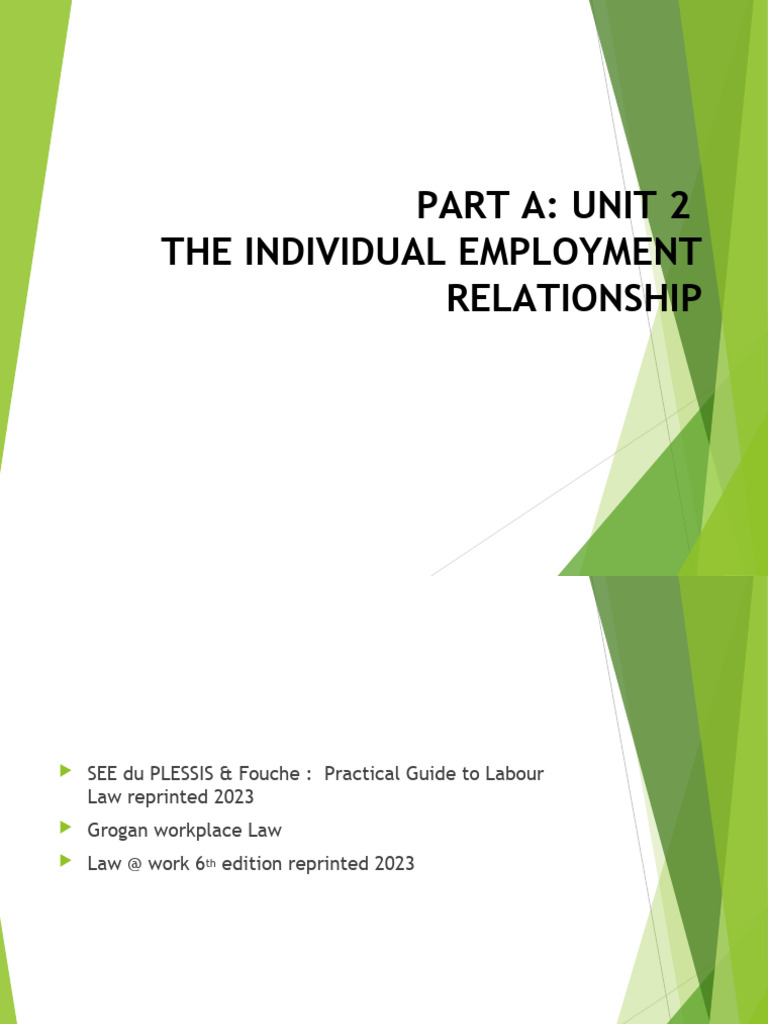 Individual Employment Relationship L2 | PDF | Employment | Labour Law