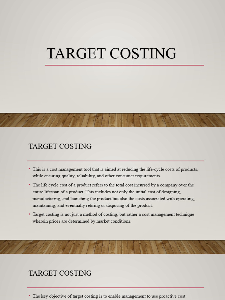 Target Costing | PDF | Supply Chain | Profit (Economics)