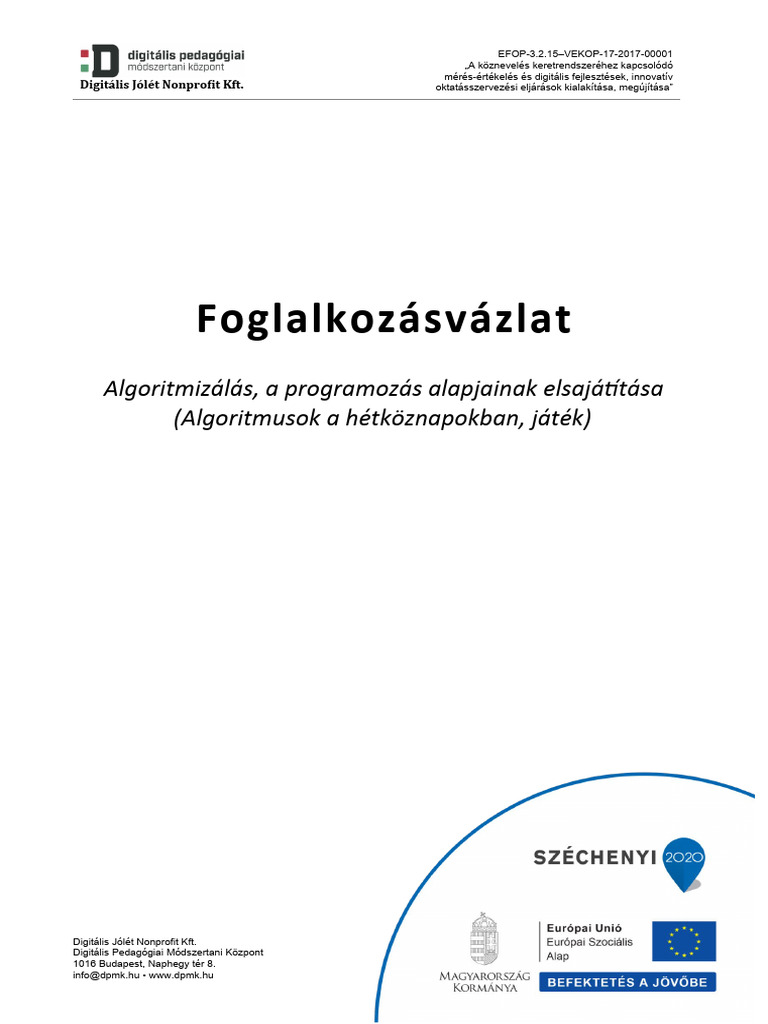 Algoritmizalas Es A Programozas Alapjai | PDF