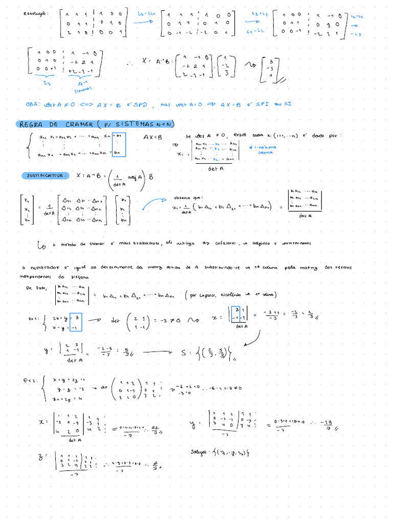 Aula Reposição Sistema Homogêneo | PDF | Álgebra | Física Matemática
