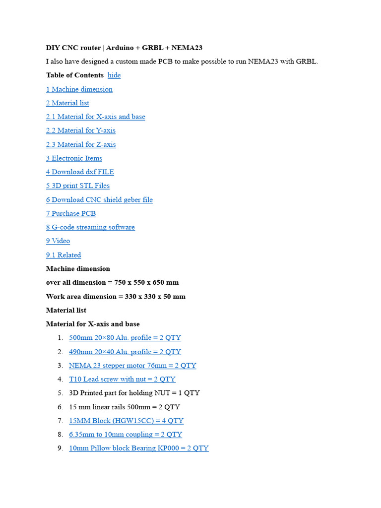 CNC Router 3 Axis Project | PDF | Numerical Control | Screw