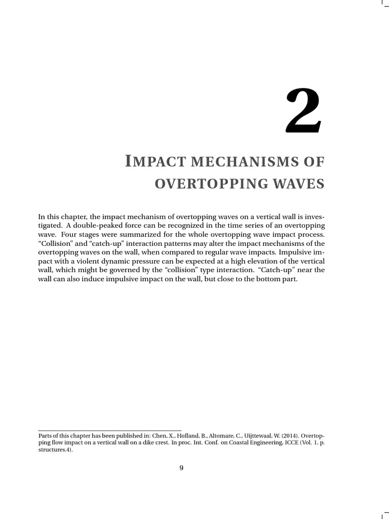 Overtopping Flow Impact On A Vertical Wall On A Dike Crest | PDF ...