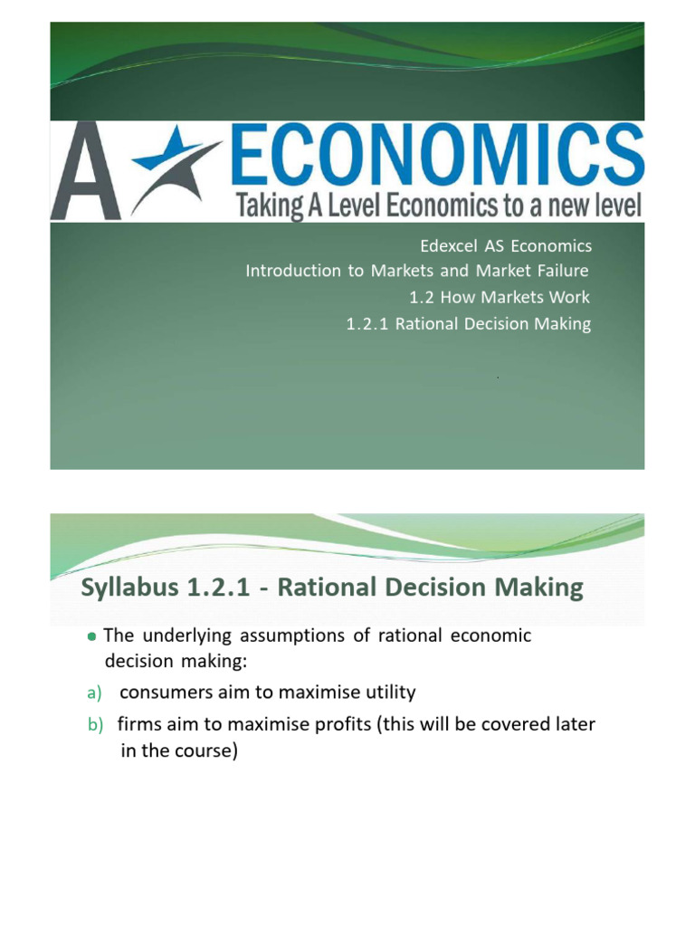 KCH2 121 Rational Decision Making | PDF | Utility | Economics