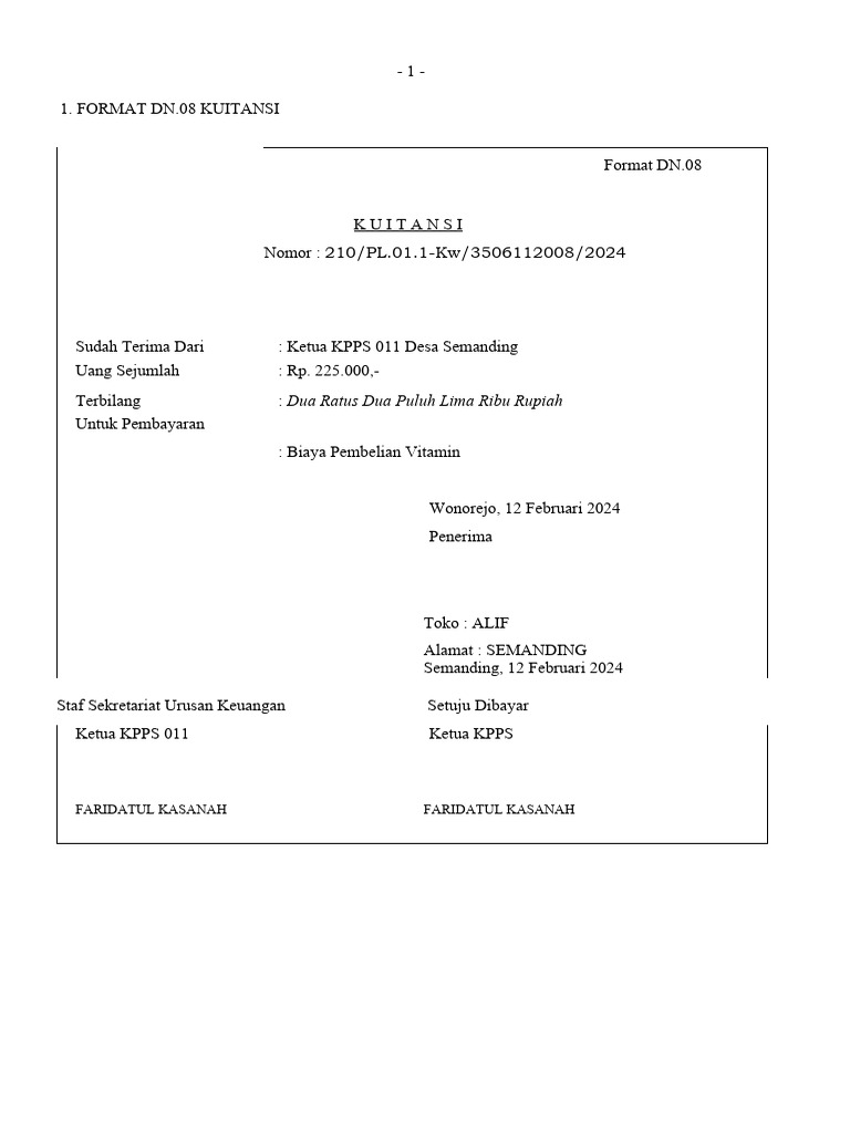 SPJ Kpps 011 Kuitansi | PDF