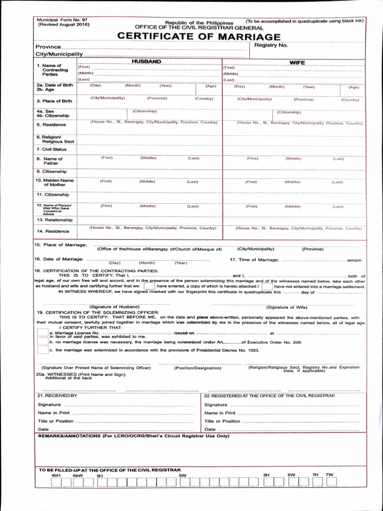 Cert of Marriage | PDF