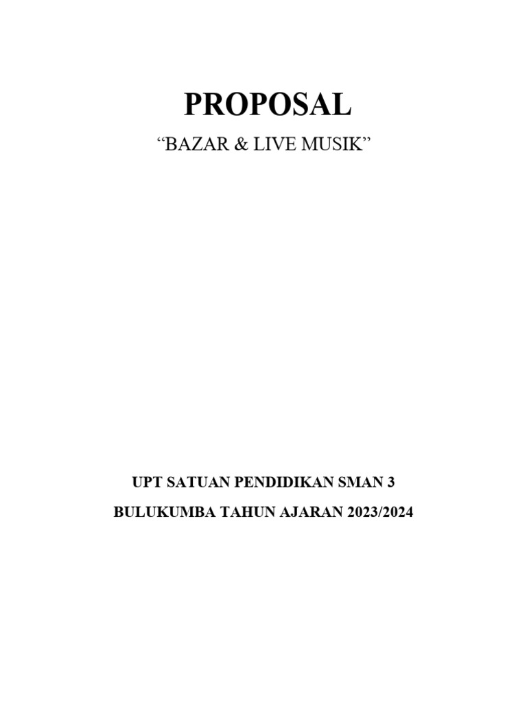 Proposal Bazar | PDF | Perjalanan