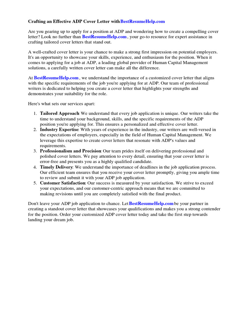 Adp Cover Letter | PDF | Résumé | Architect