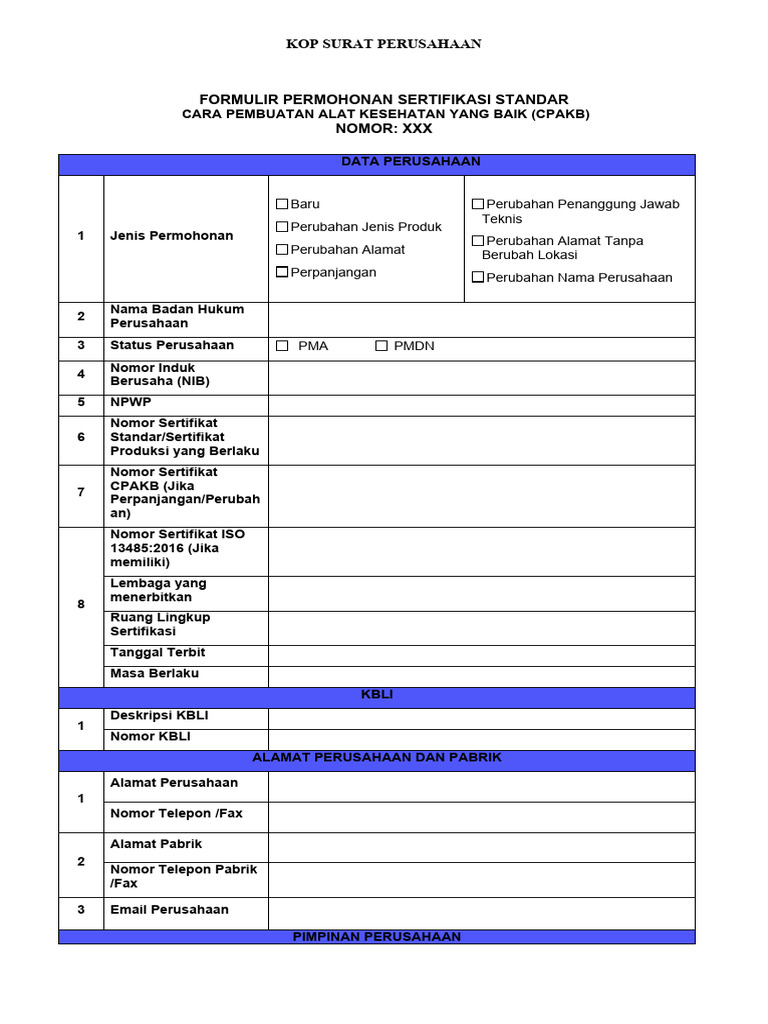 Formulir Permohonan CPAKB Rev 2 | PDF