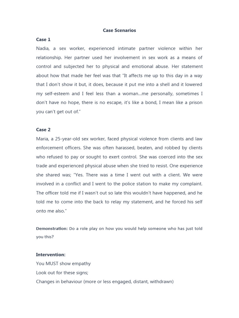 Case Scenarios | PDF