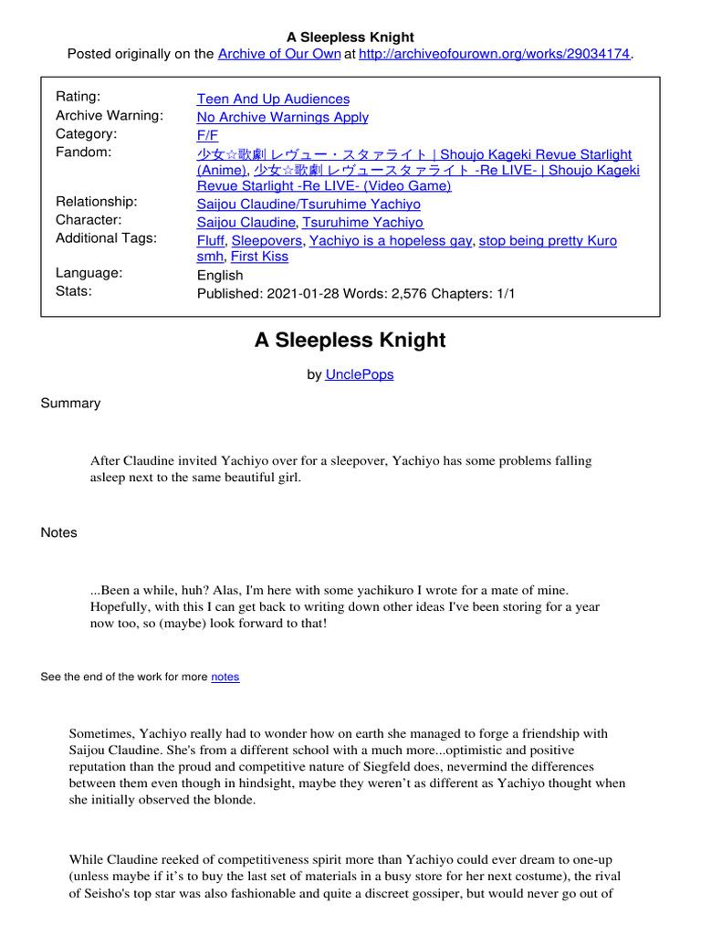 A Sleepless Knight | PDF