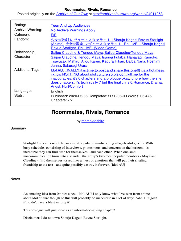 Roommates Rivals Romance | PDF