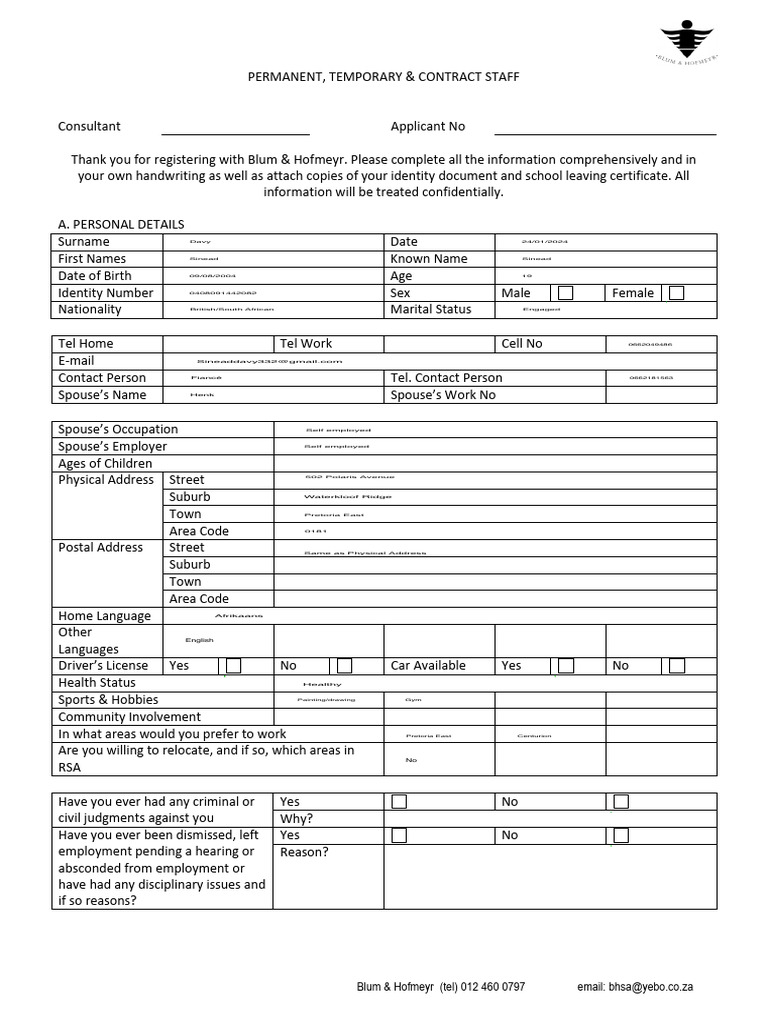 BH Application Form | PDF | Justice | Crime & Violence