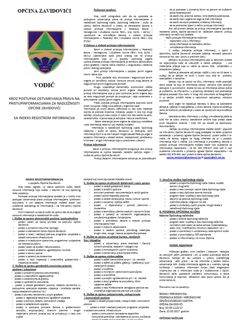 AFIŠA Vodič Kroz Postupak Ostvarivanja Prava Na Pristup Informacijama ...