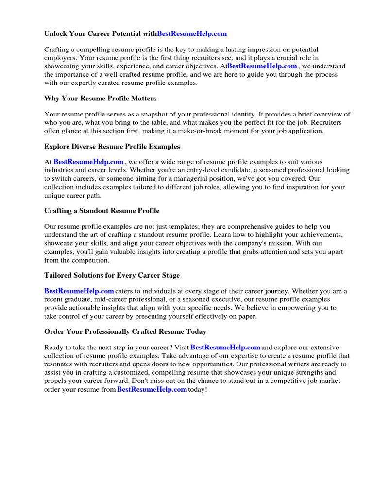 Resume Profile Examples | PDF | Résumé | Recruitment