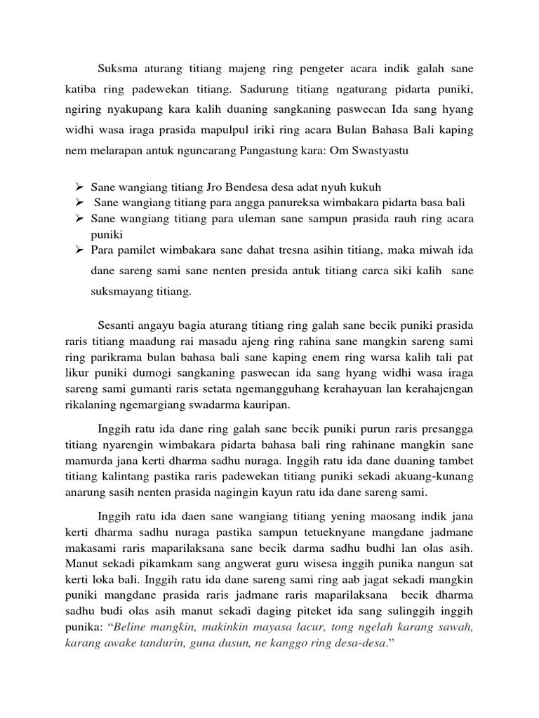 Pidarta Basa Bali | PDF