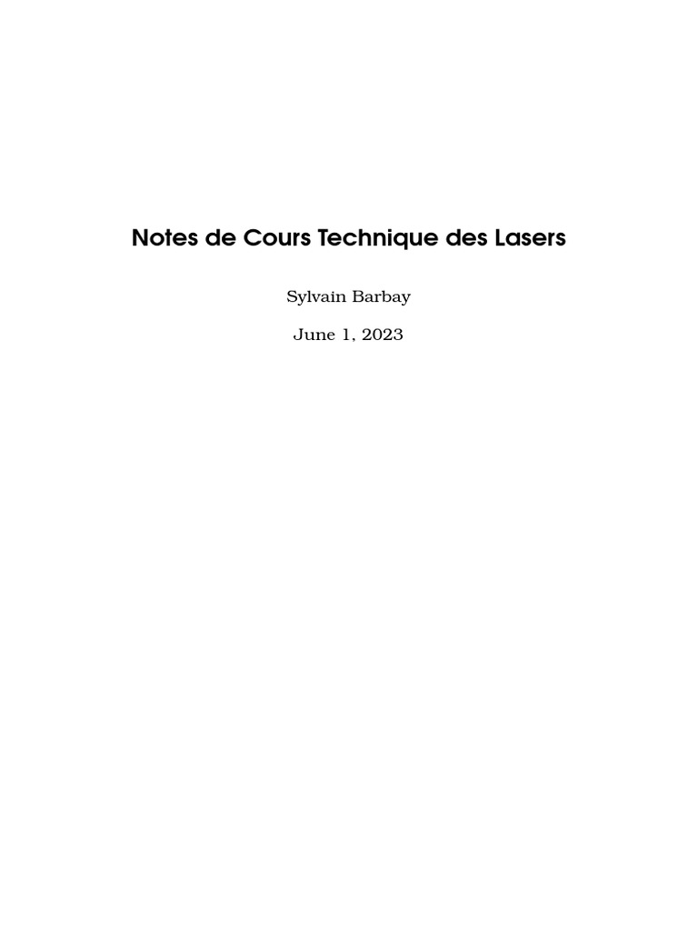 Cours | PDF | Coherence (Physics) | Laser