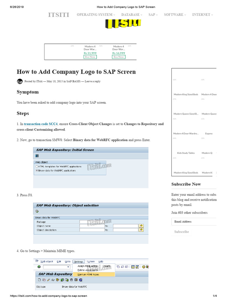 How To Add Company Logo To SAP Screen | PDF | Databases | Software ...