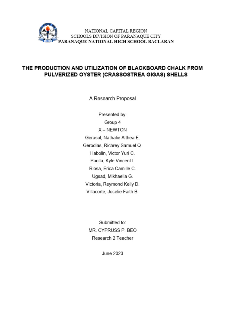 Research Proposal Group 4 Reasearch II Edited For Printing | PDF | Experiment