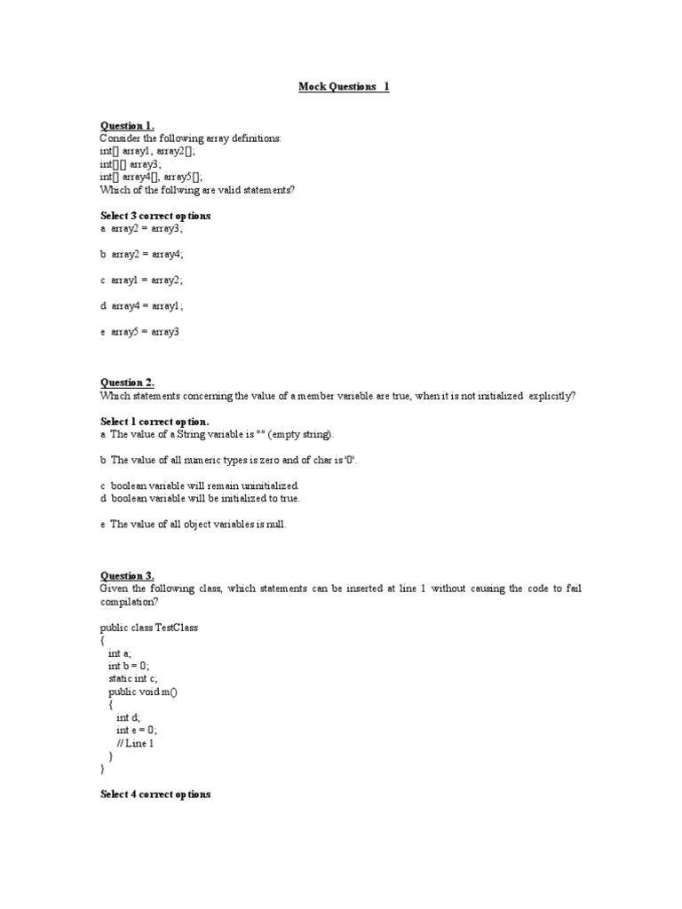 Mock 1 Pdf Method Computer Programming C Programming Language 9016