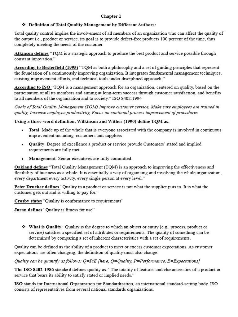 TQM Full Course | PDF