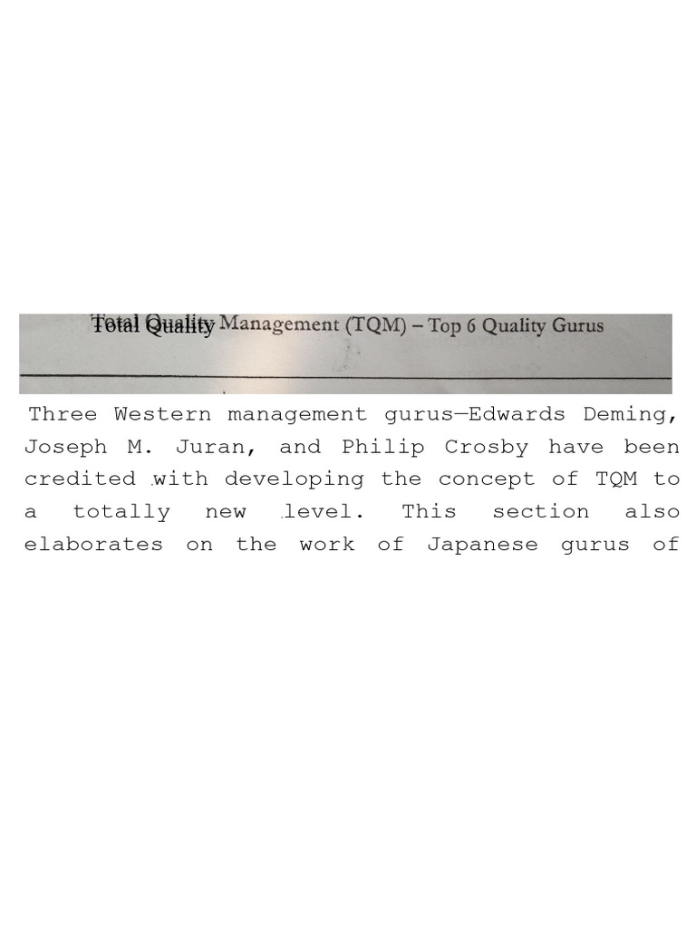 TQM 6 Gurus | PDF | Business Process | Quality