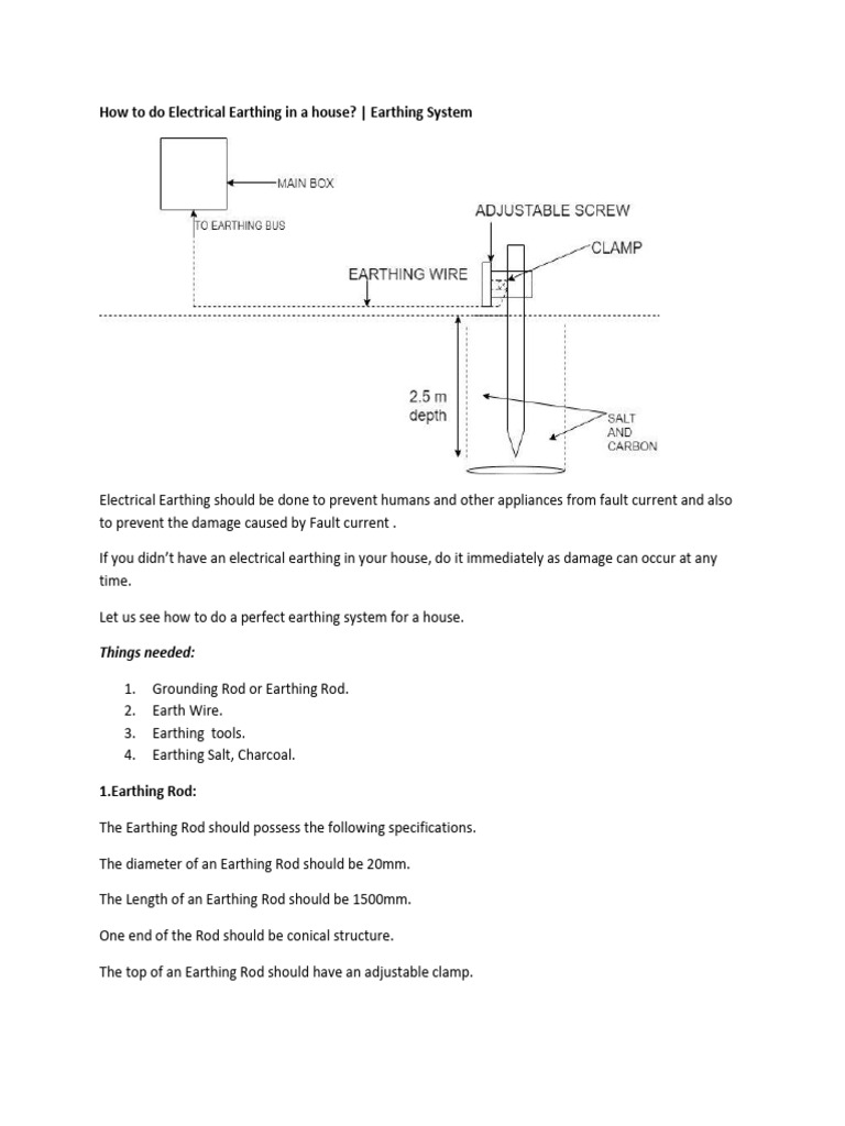 Earthing System Procedure | Download Free PDF | Electrical Conductor ...