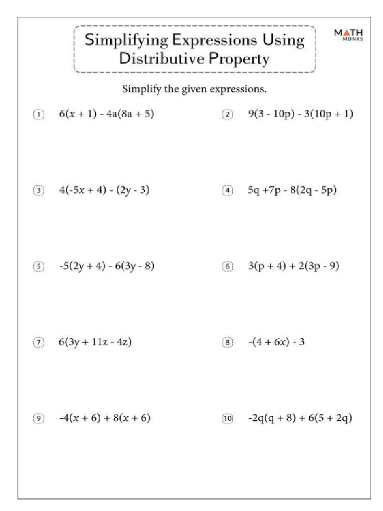 Math Practice Worksheet Grade 8 | PDF