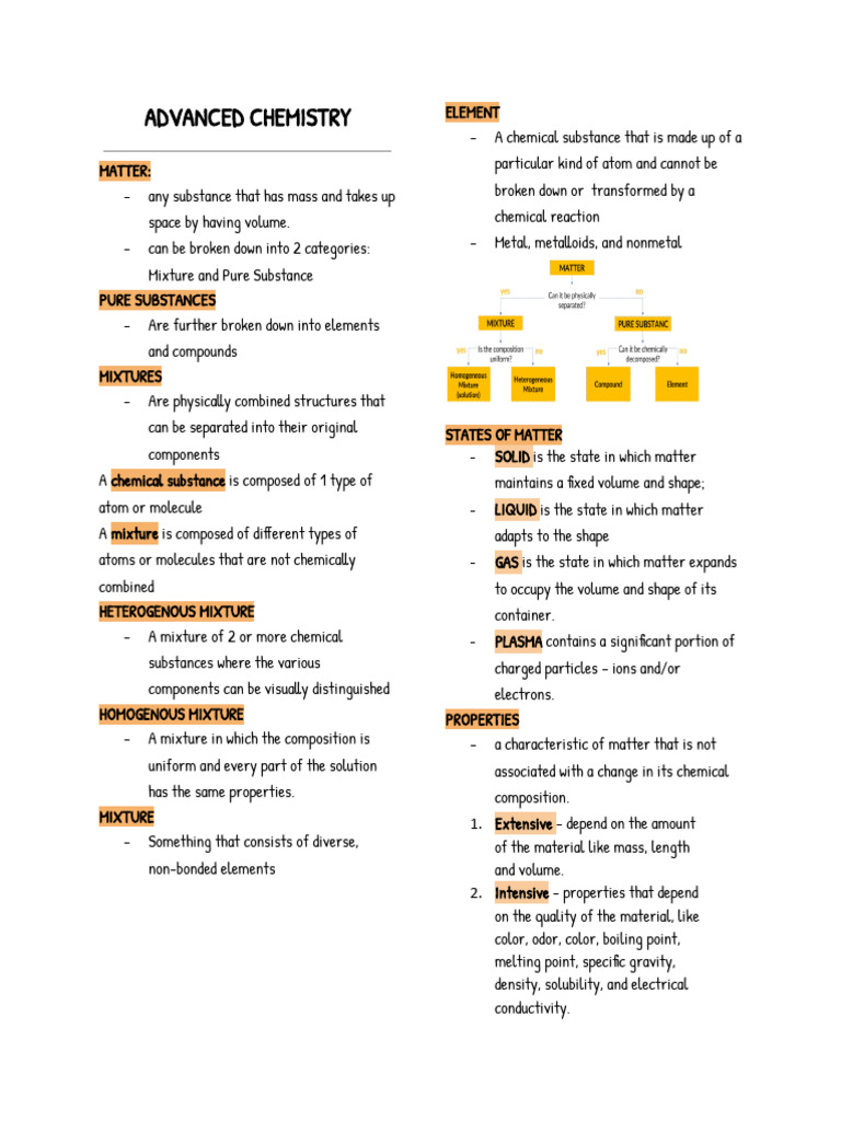 ADVANCED CHEMISTRY | PDF | Atoms | Chemical Bond