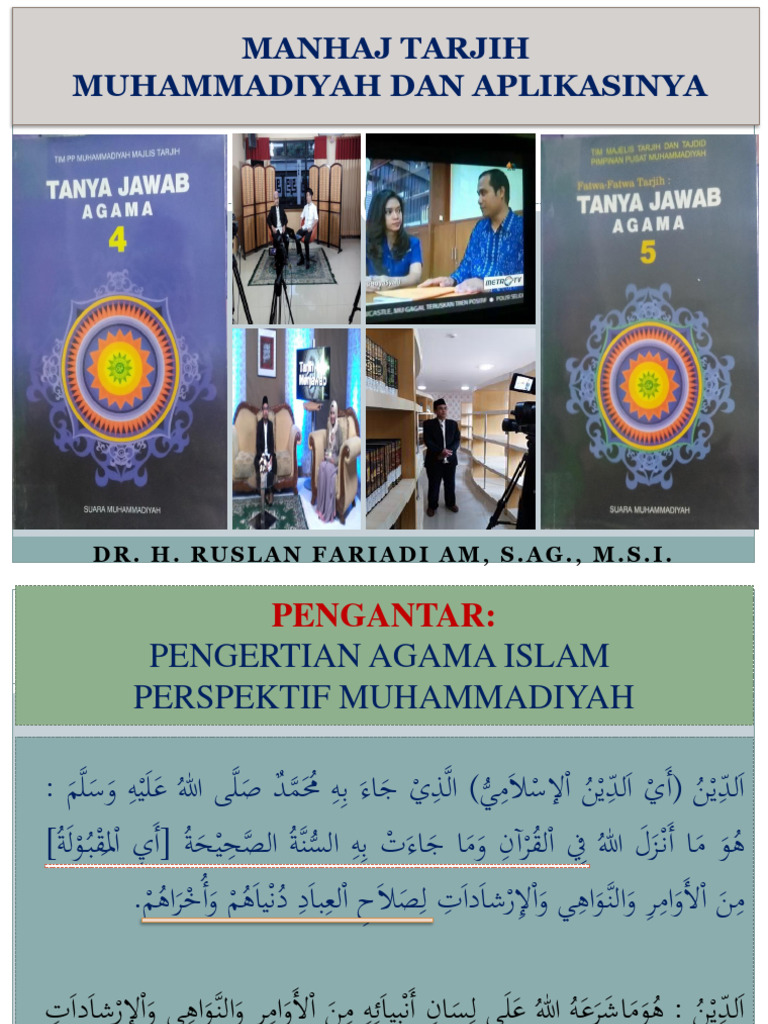 Manhaj Tarjih Dan Aplikasinya - Dr. Ruslan Fariadi AM | PDF