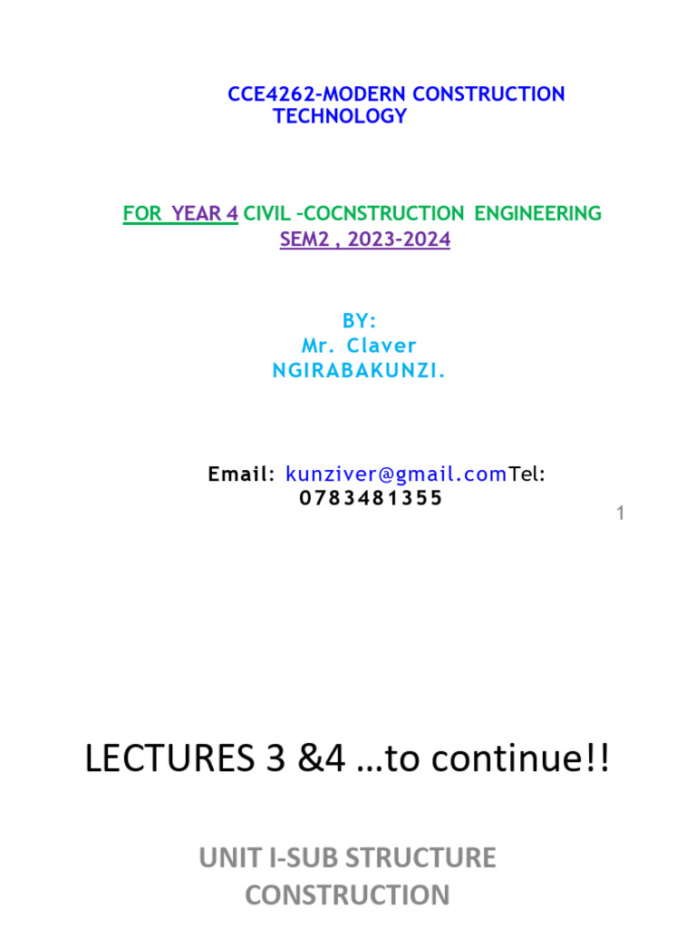 3.lecture n3 - Unit I-Sub Structure Construction | PDF | Deep ...