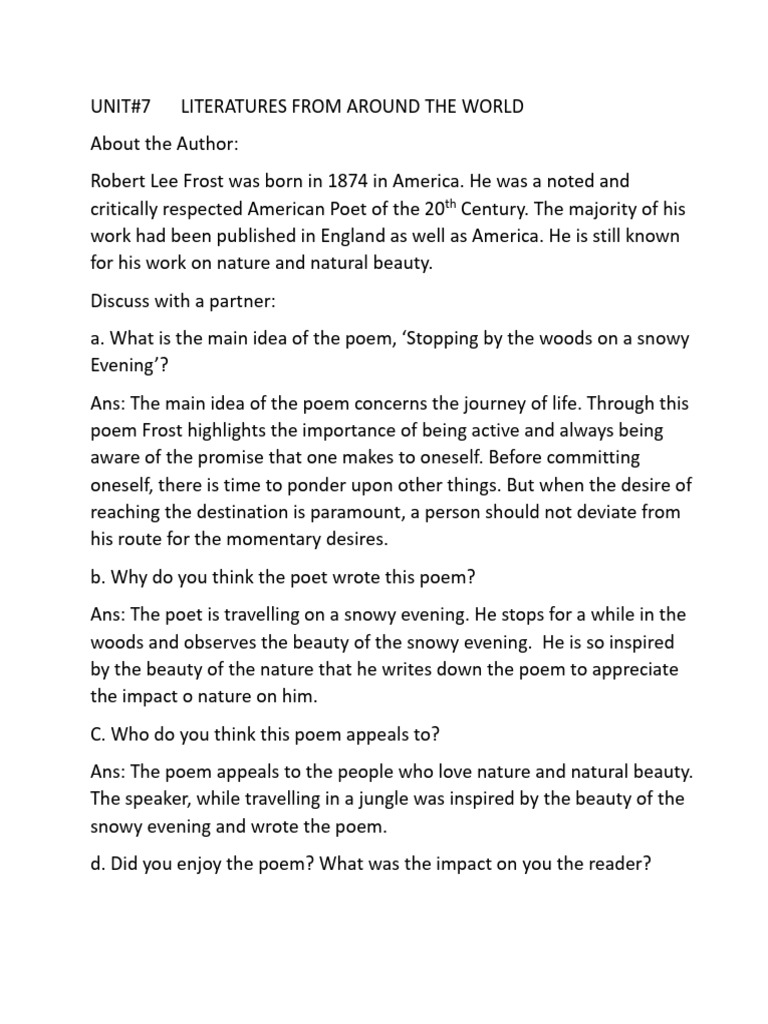 UNIT7 Literature From Around The World | PDF | Physician | Robinson Crusoe