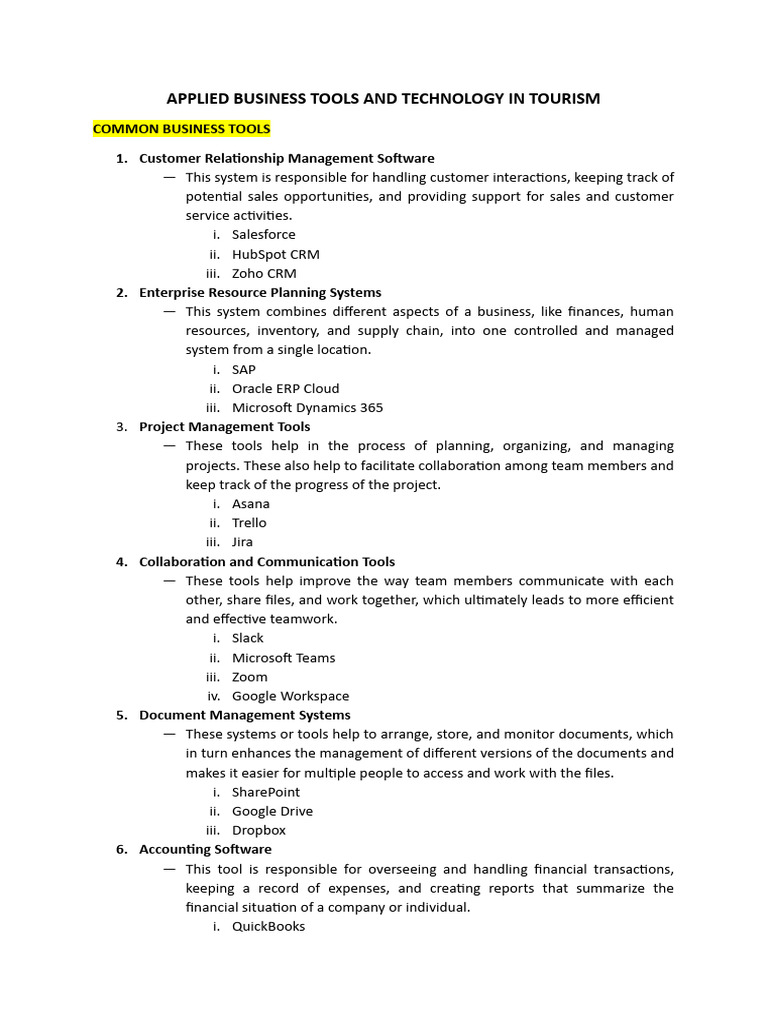 Common Business Tools | PDF