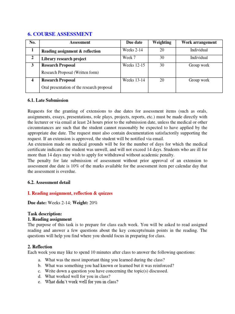 Instructions For Course Assignments | PDF | Methodology | Learning