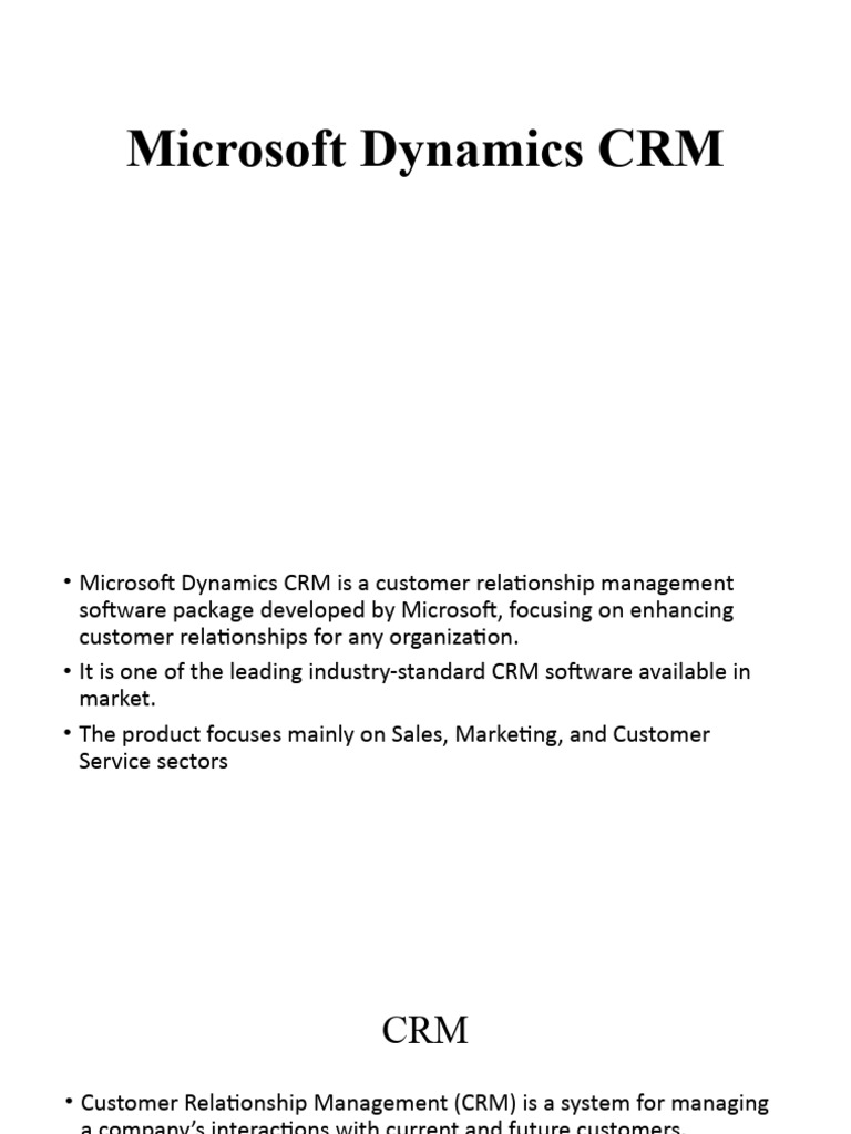 Microsoft Dynamic CRM (Autosaved) | PDF