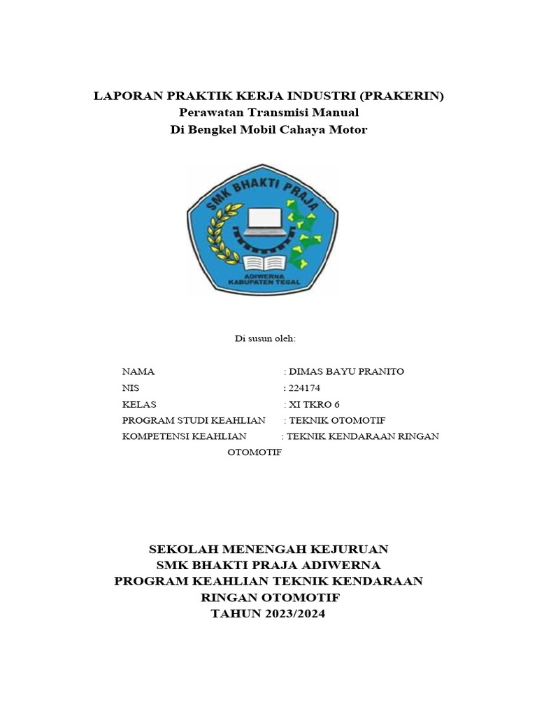 Laporan - PKL - Dimas - Bayu - Pranito - XI - TKRO - 6 Bener | PDF