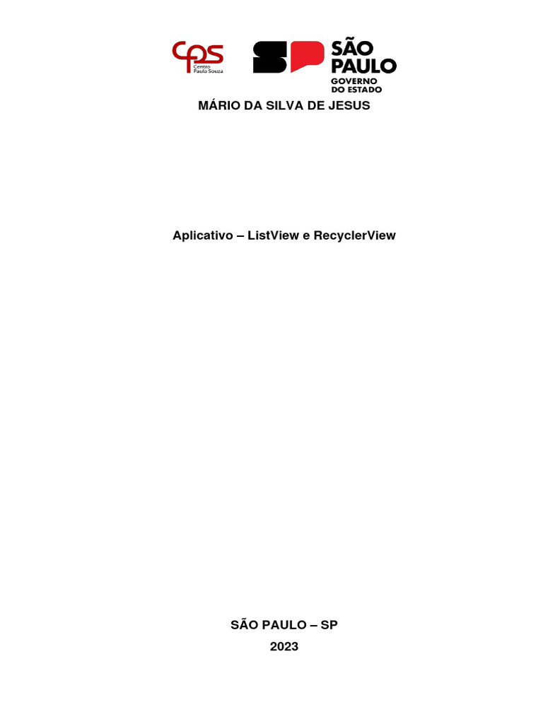 Recycler View | Download grátis PDF | Android (sistema operacional) | Java (linguagem de ...