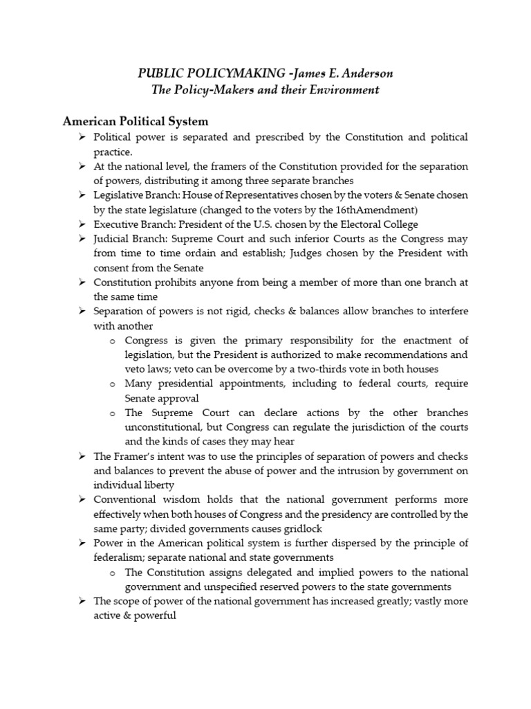 PUBLIC POLICY The Policy Makers and Their Environment | PDF ...