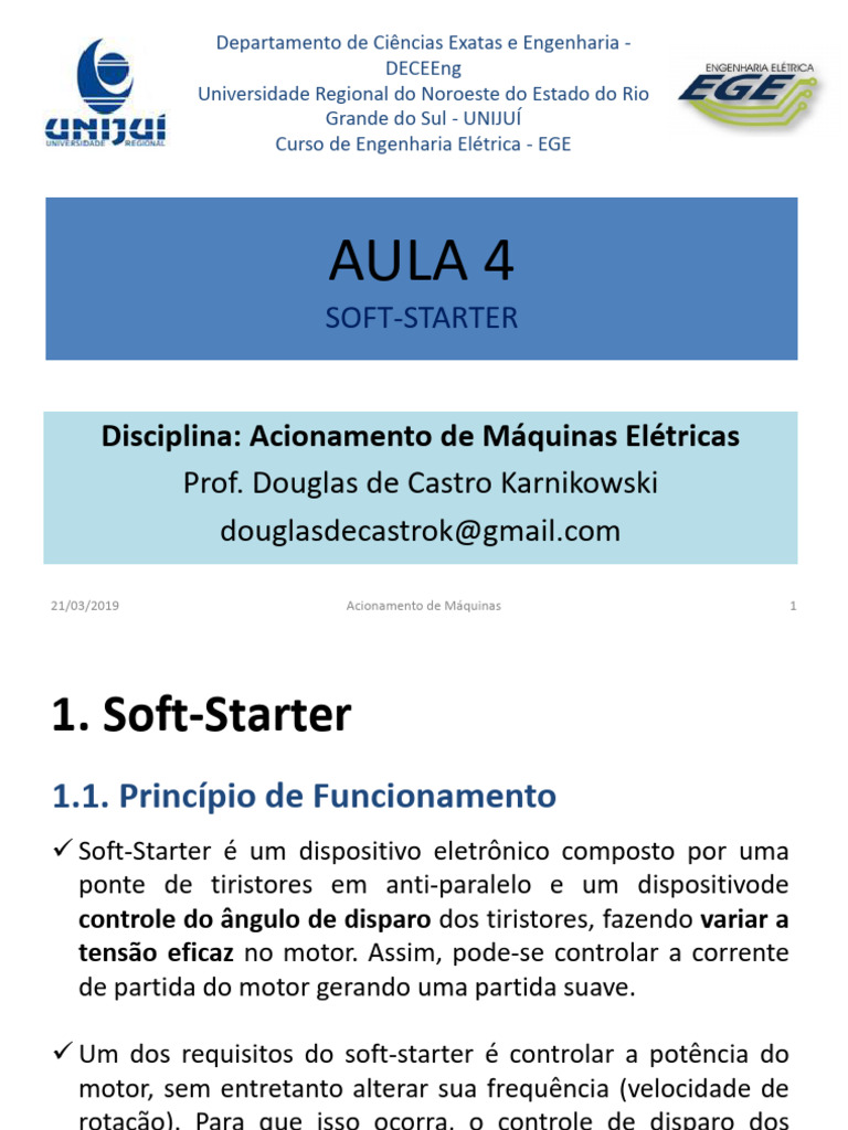 Aula (4) Soft-Starter | PDF | Motores | Fusível (elétrico)