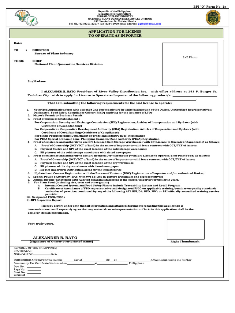 FSCO Importer License Application Guide | PDF | Business