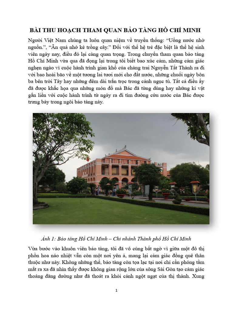 Bài Thu Ho CH Tham Quan B o Tàng H Chí Minh | PDF