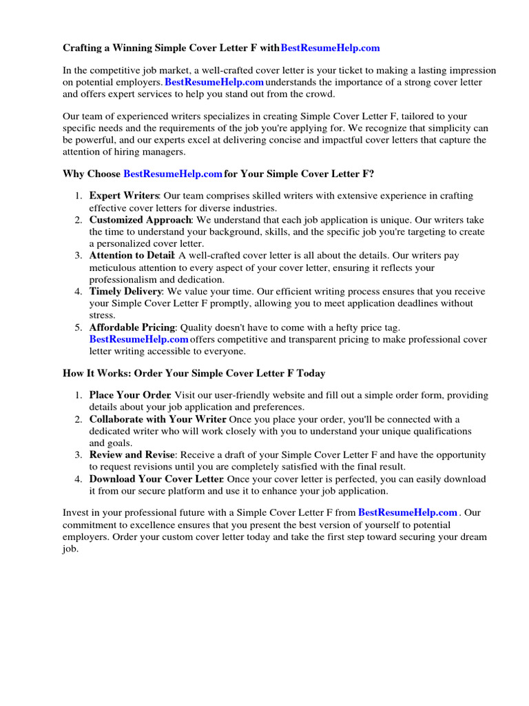 Simple Cover Letter For Job Application | PDF | Résumé | Recruitment