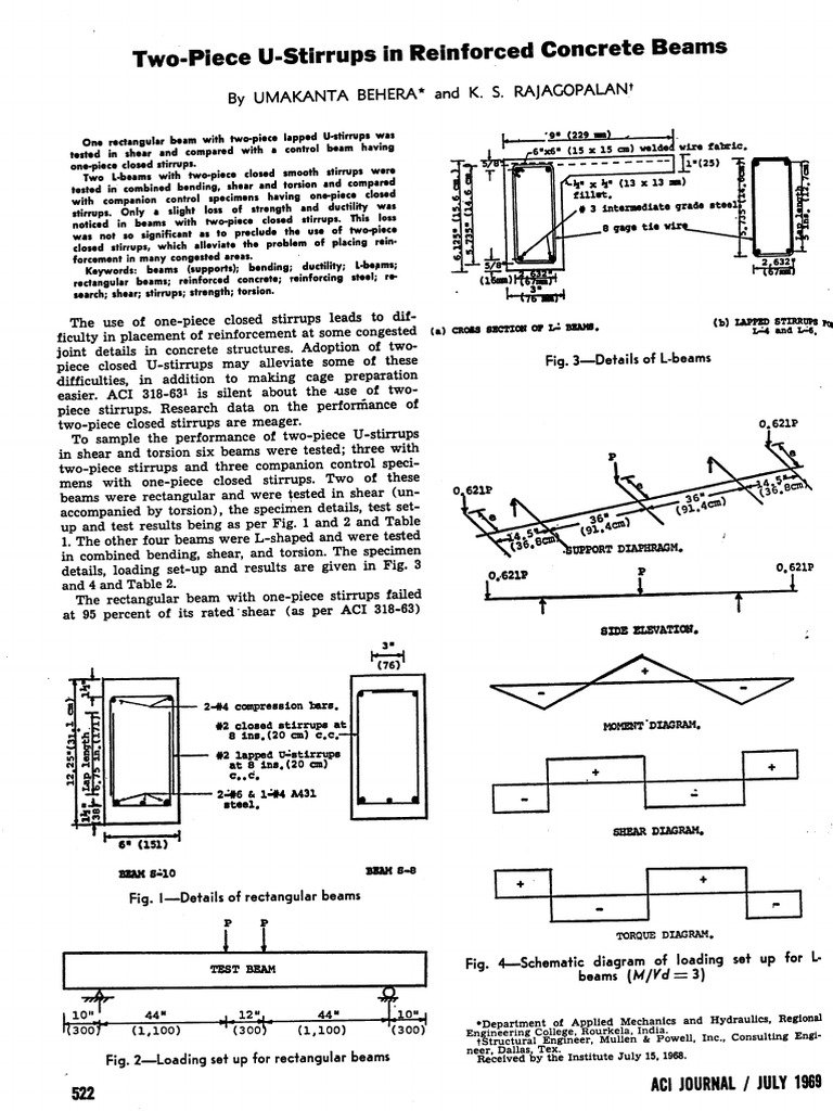 ACI 2 Piece Stirrups Reference | PDF