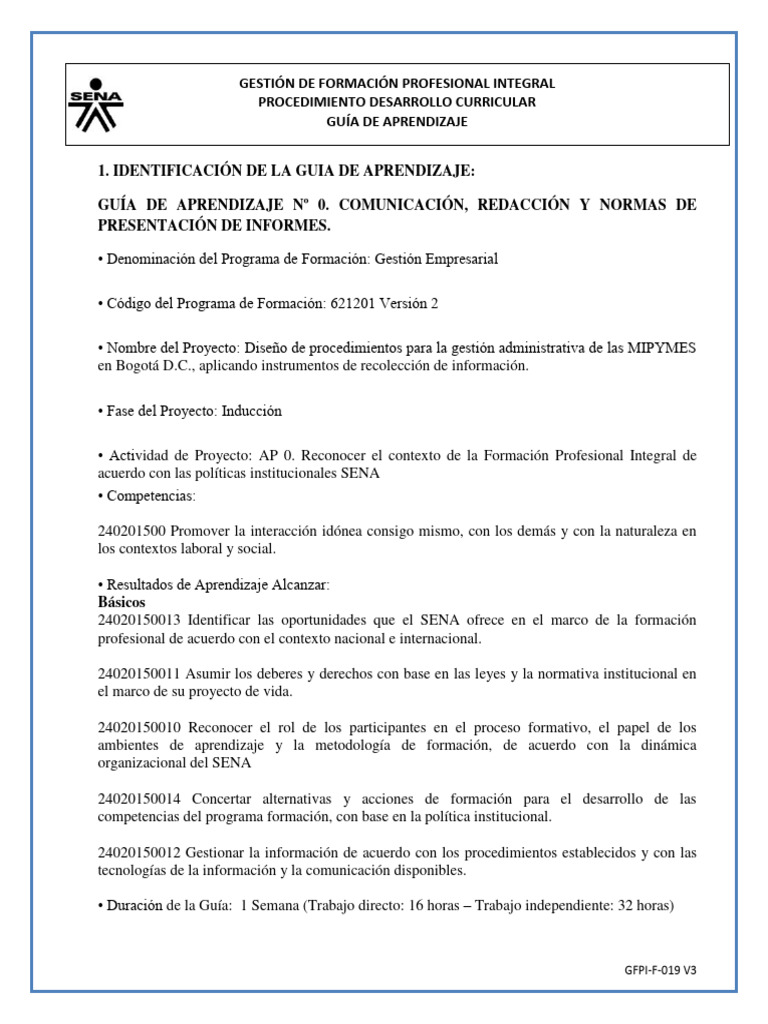 Gestión de Formación Profesional Integral Procedimiento Desarrollo Curricular Guía de ...