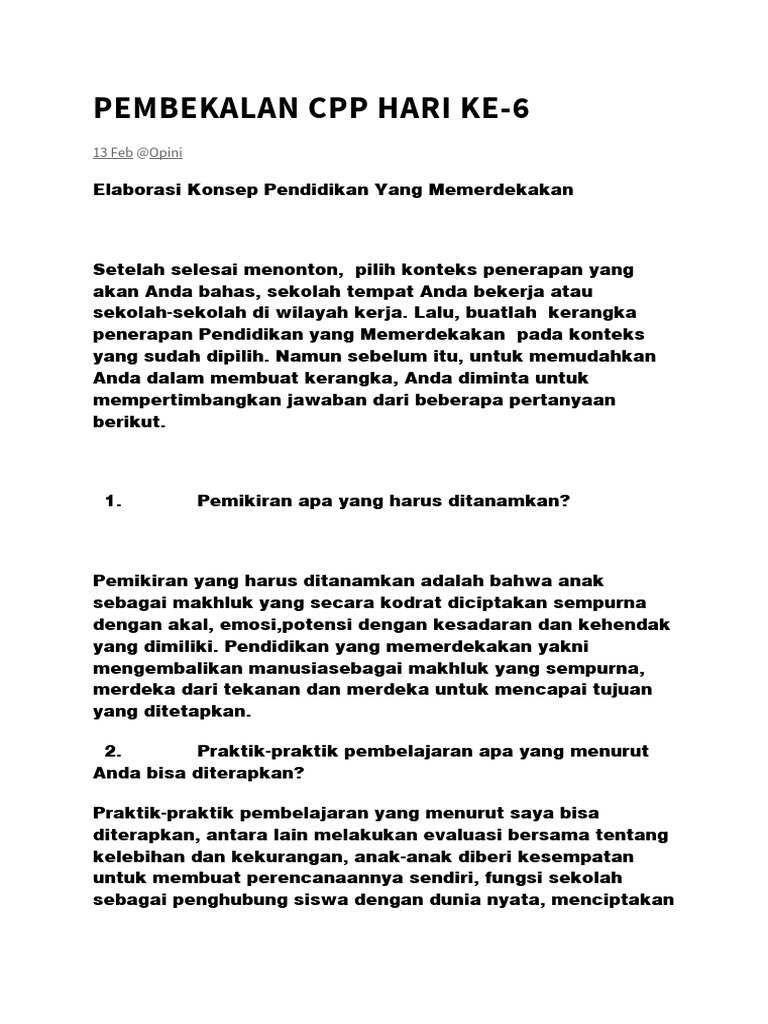 PEMBEKALAN CPP HARI KE 6 SST | PDF