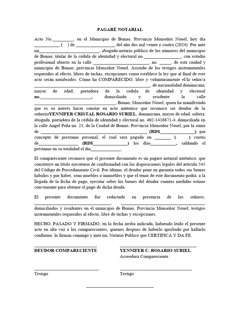 PAGARÉ NOTARIAL. RyR | PDF | Justicia | Crimen y violencia