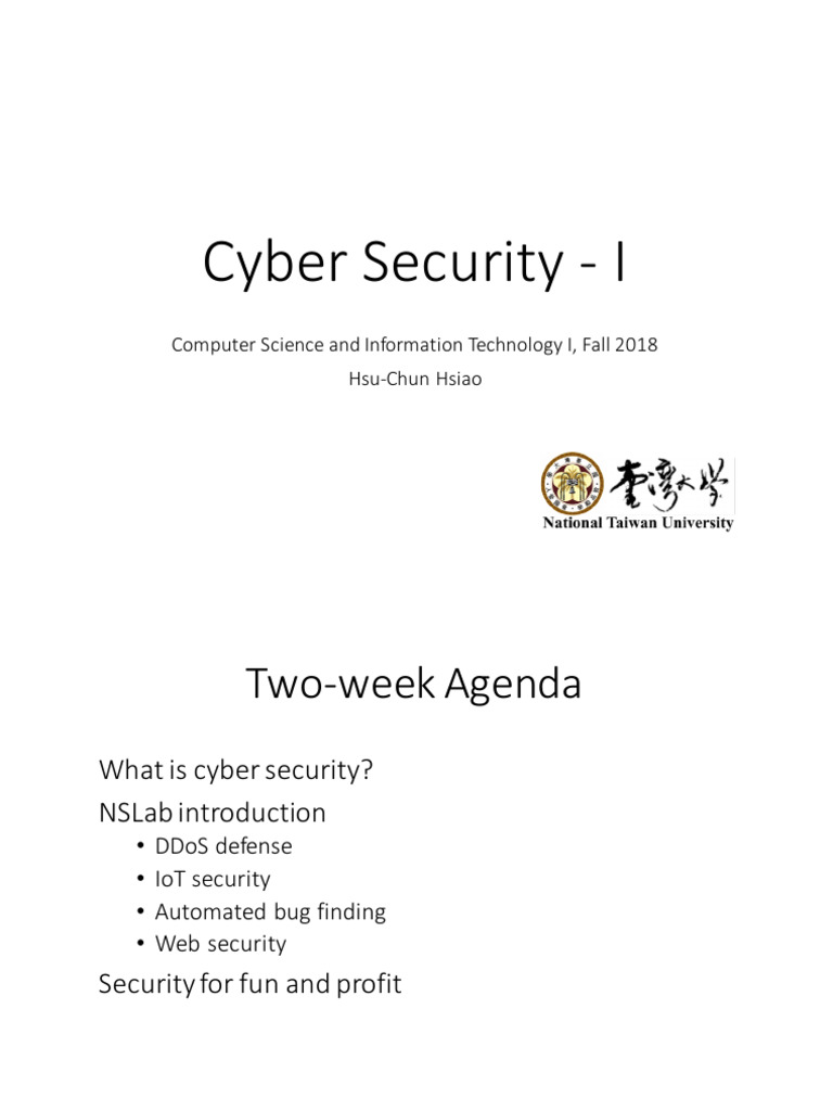 Cyber Security I | PDF | Denial Of Service Attack | Computer Security