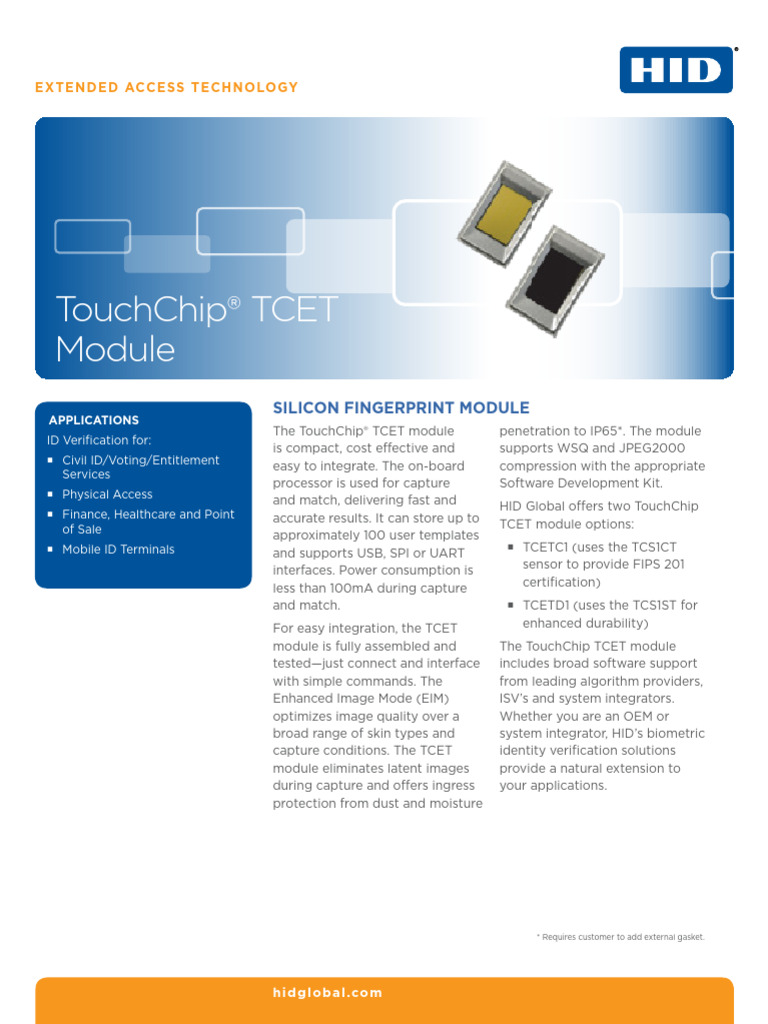 TCETC1 - D1 Data Sheet - New | PDF | Biometrics | Application Software