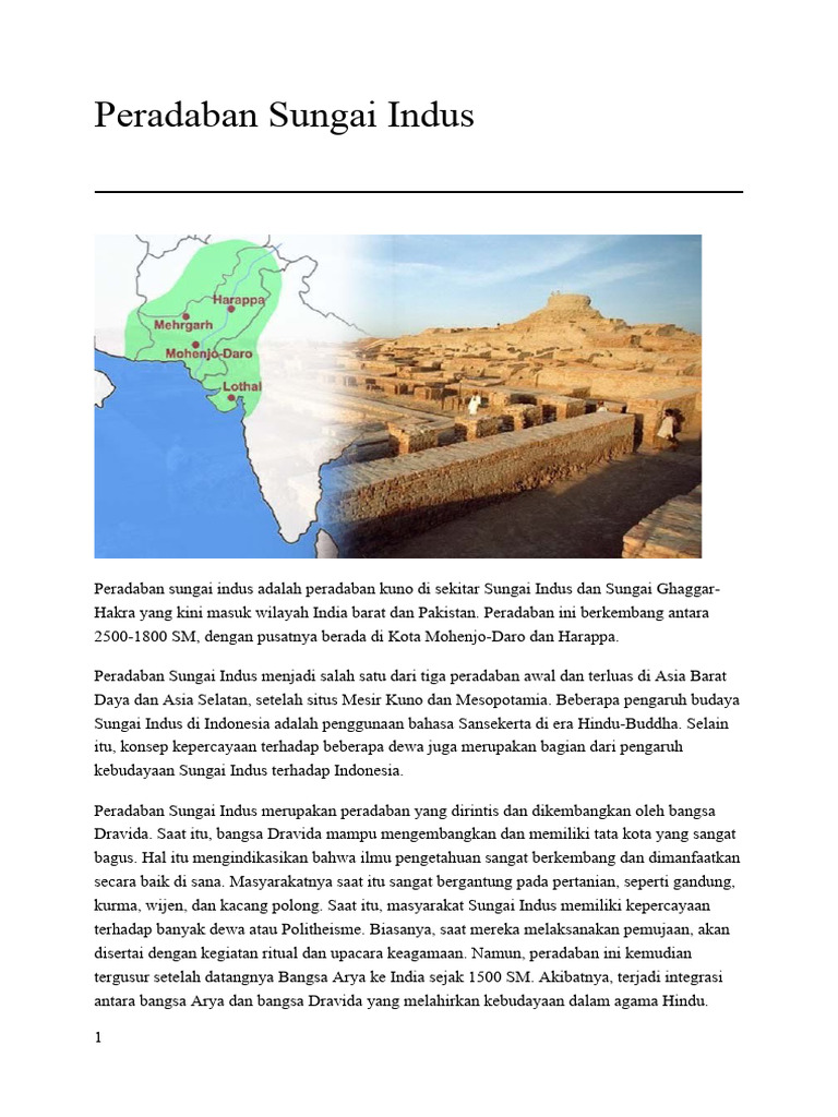 Infografis Teori Peradaban Sungai Indus | PDF